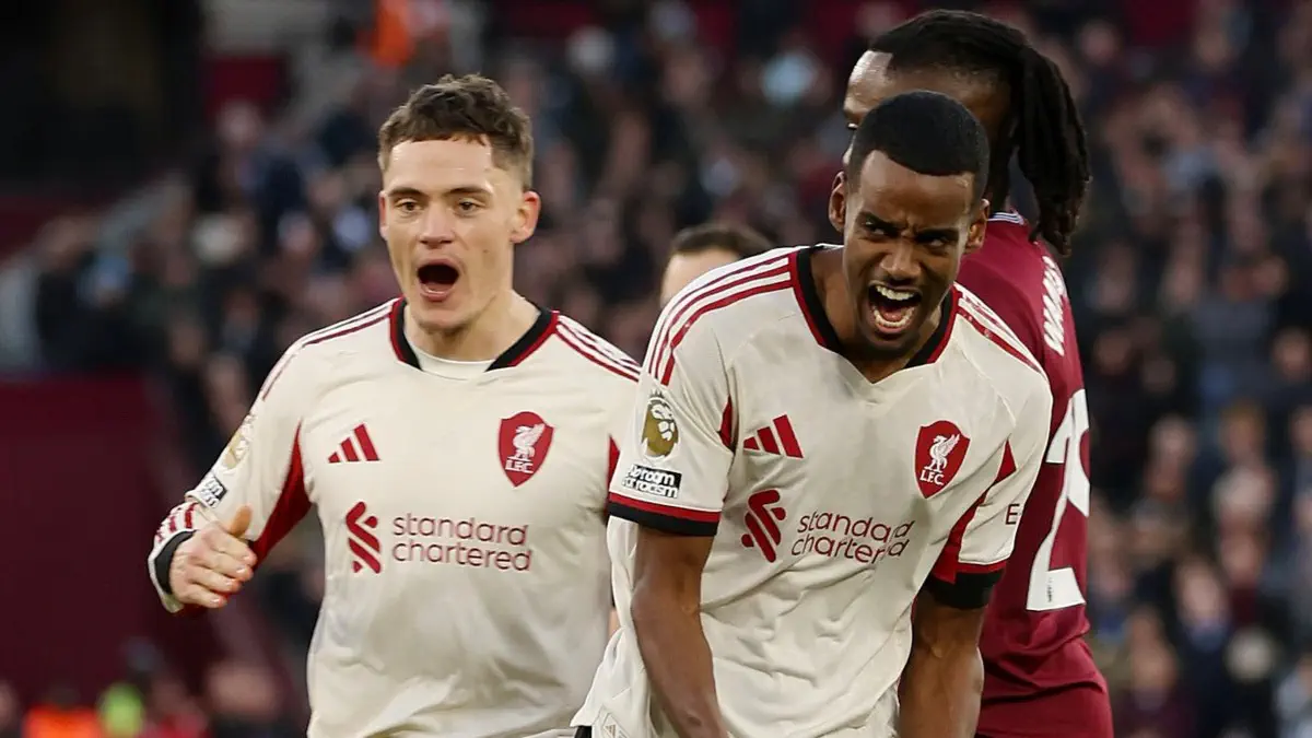 Alexander Isak scores his first Premier League goal with Liverpool ...